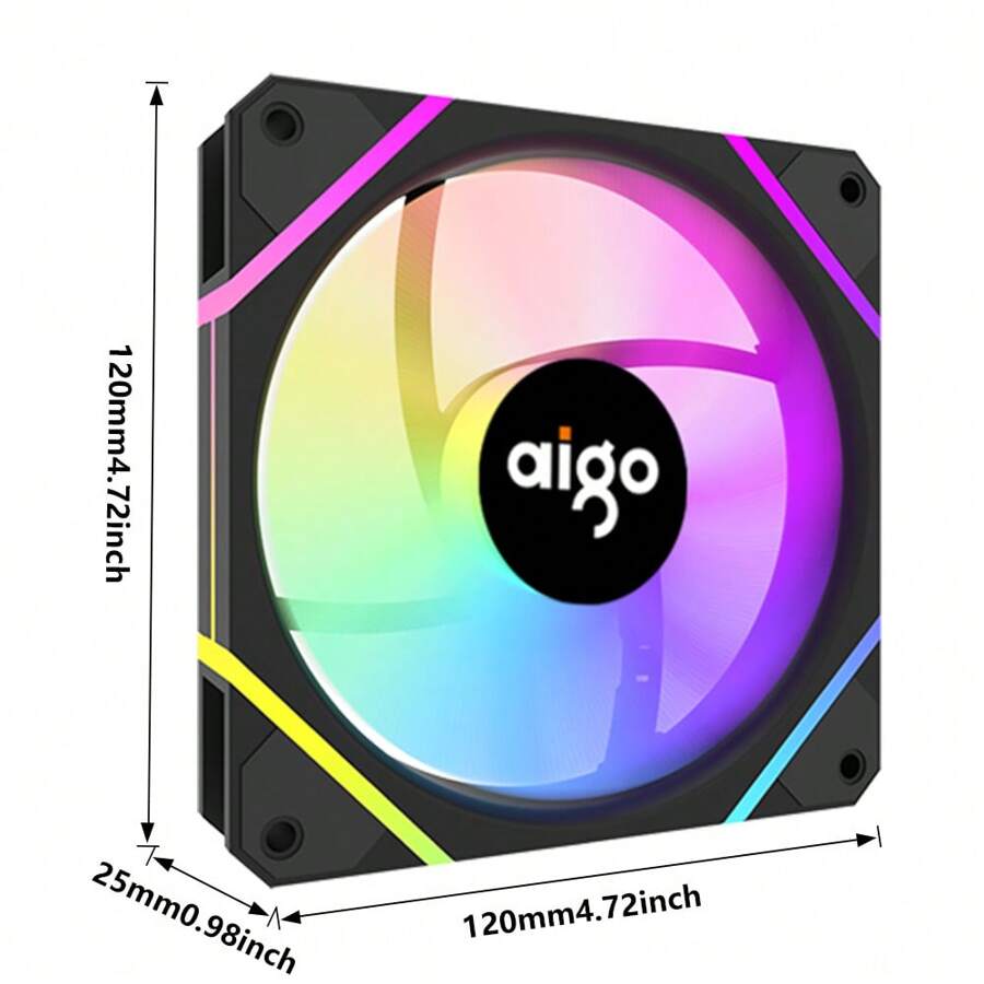 aigo Aigo AM12PRO Rgb Fan Ventoinha PC 120mm Computer Case Fan Kit ...