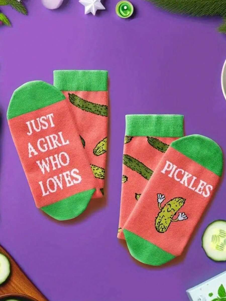 1 Pair Of Men's Funny Pickle Socks - Novelty Gifts For Pickle Lovers ...