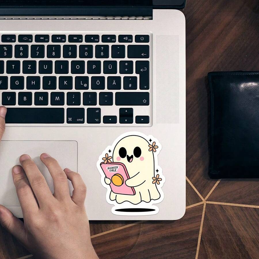 1PC Bookish Girlie Ghost Sticker | Cute Trendy Bookish Artsy Design For ...