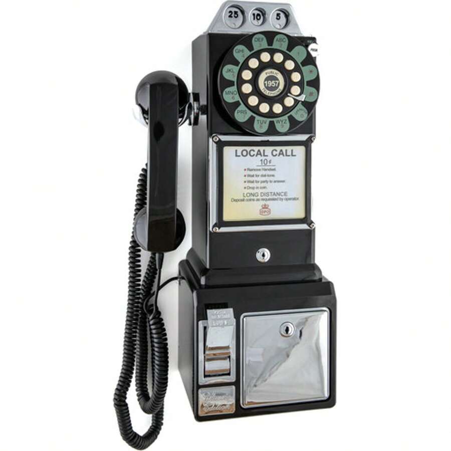 GPO Retro 130BLK Diner Telephone Push Button Desk Or Wall Mountable ...