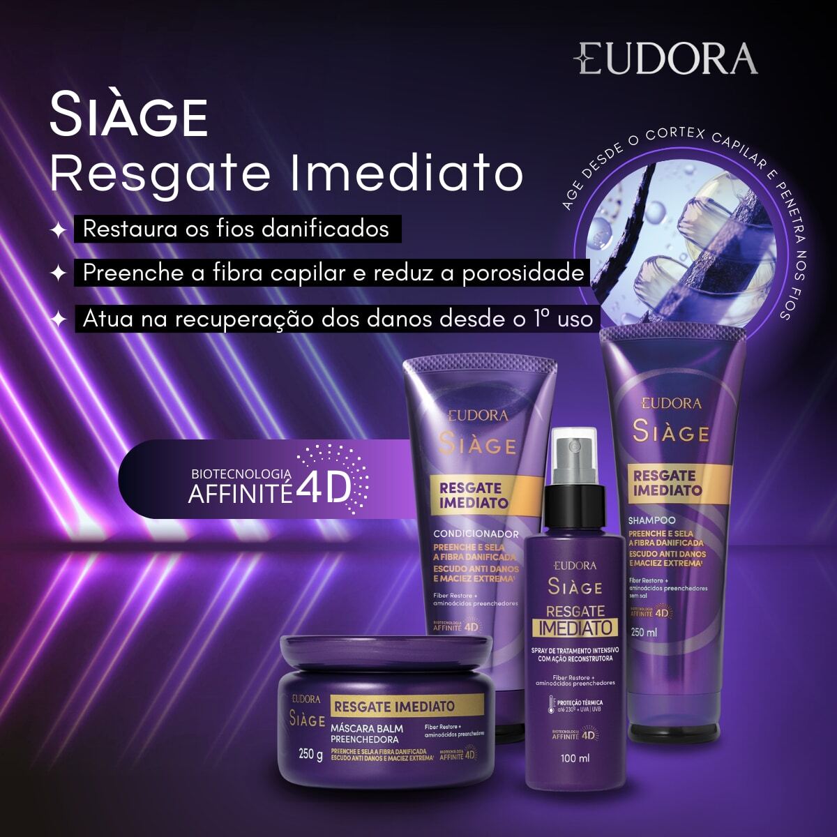 Shampoo Resgate Imediato Siage Eudora - 250mL | SHEIN Brasil