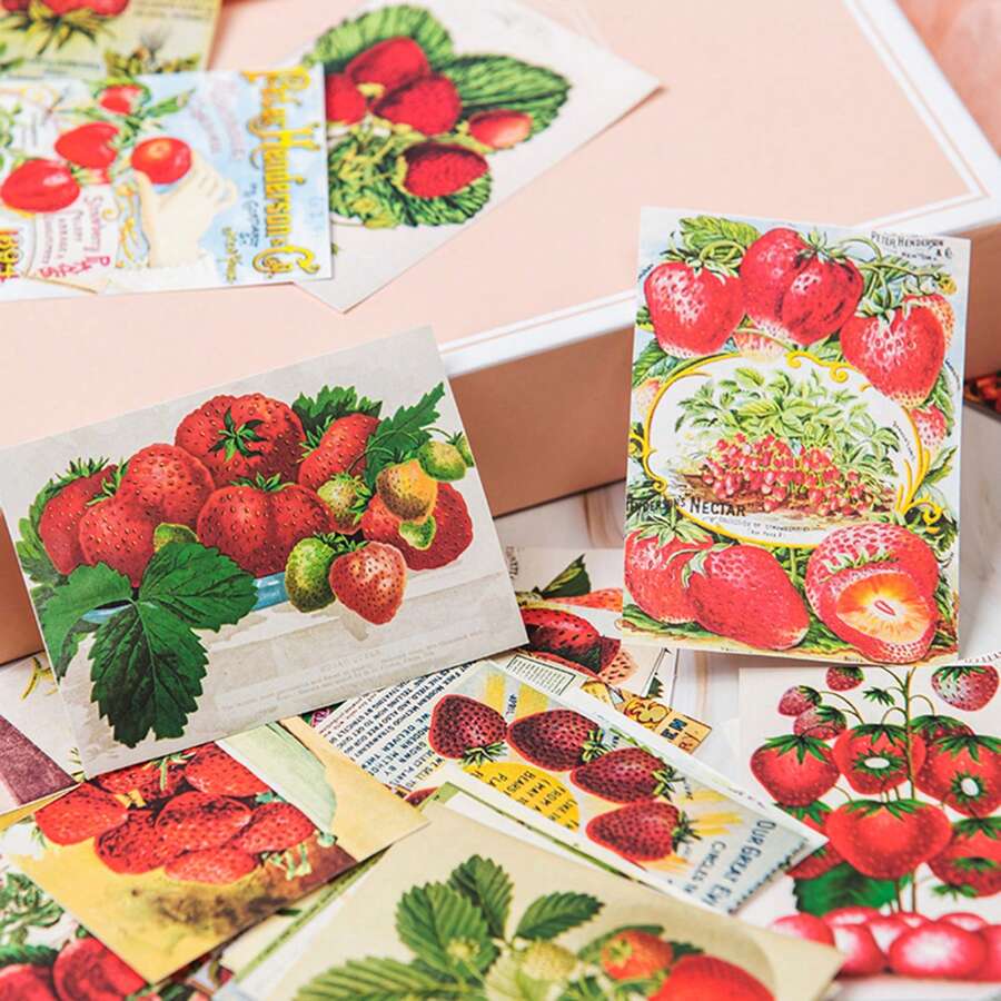 20/40 folhas de adesivos de cartão com morangos deliciosos - ideais ...