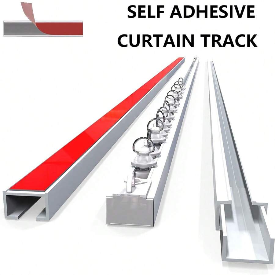 Self Adhesive Curtain Track For Smooth Ceiling Or Wall- No Drill ...