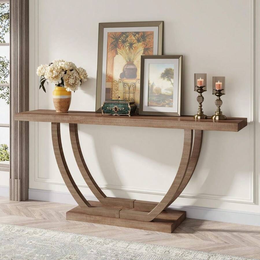 Tribesigns Console Entryway Table Farmhouse: 63 Inches Sturdy Wood ...