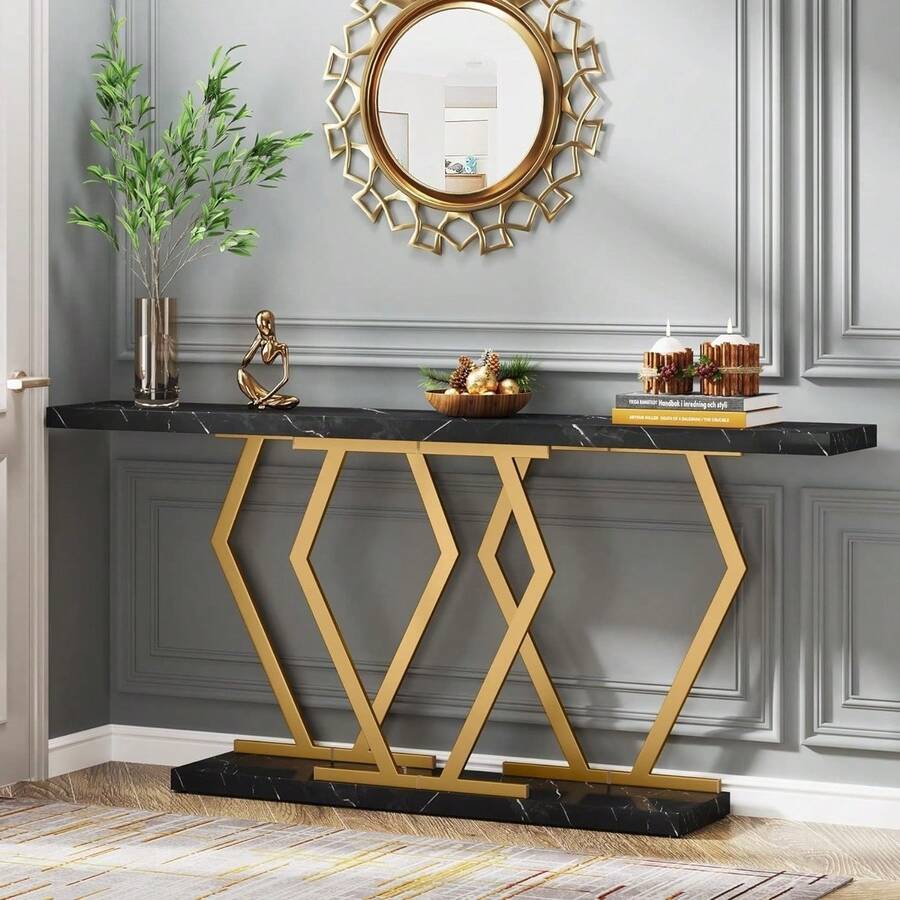 Tribesigns 70.9 Inch Extra Long Sofa TableConsole Table With Faux ...