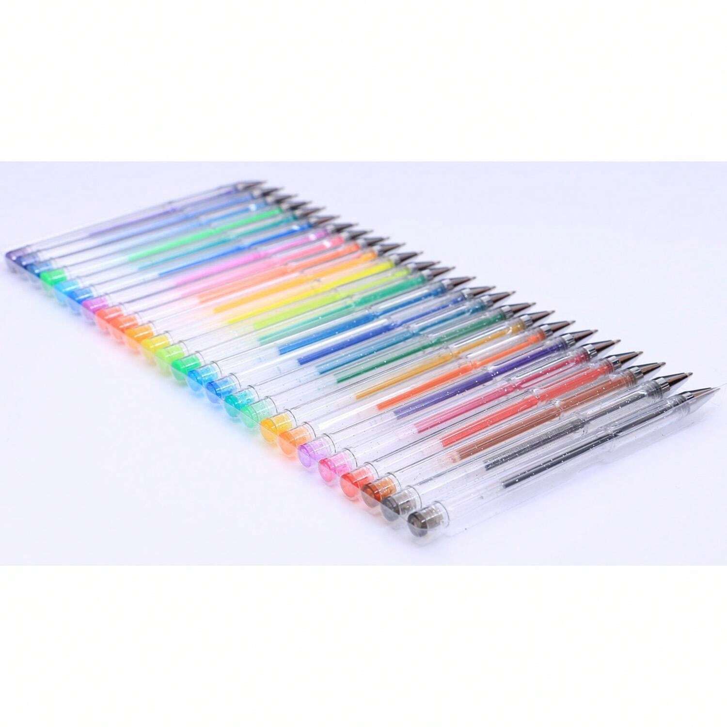 100 Colors Gel Pen Set Glitter Metallic Colored Ink For Adult Coloring ...