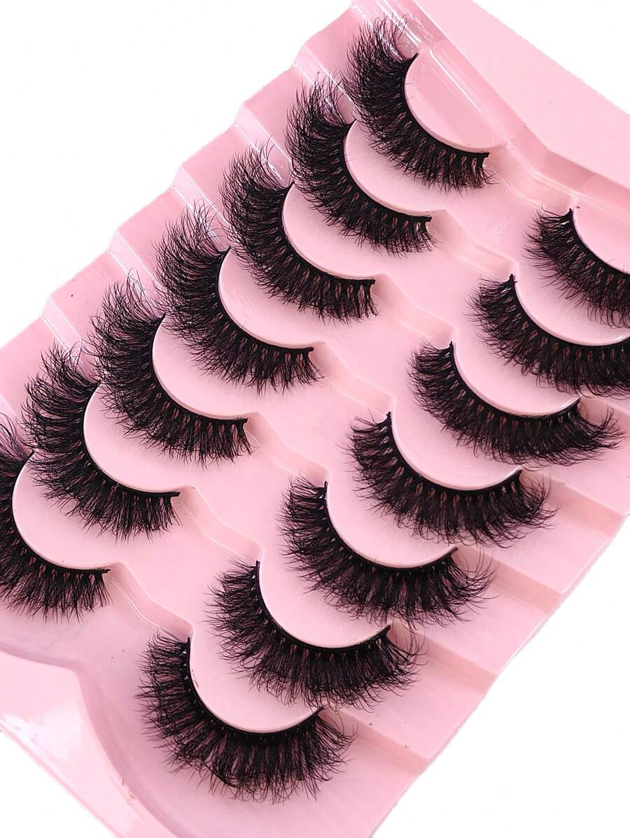 7 Pairs Pack Fluffy Volume False Eyelashes Mink Lashes Cat Eye Look