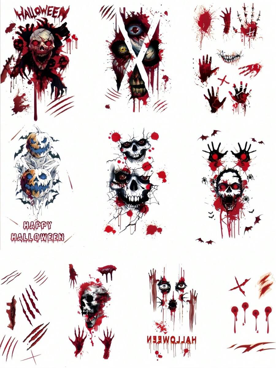 10 Sheets Fake Wound Suture Scars Vampire Bite Marks For Party Horror ...