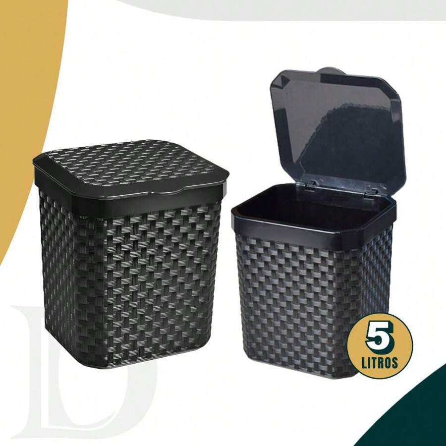 Rattan Waste Bin Kit With 7 Liters Basket And Pedal + Rattan Sink Waste ...