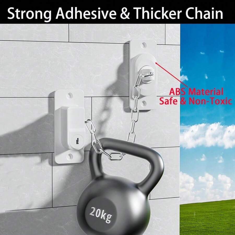 3 PCS Window Restrictor Lock, Sliding Window Lock With Adjustable Chain ...