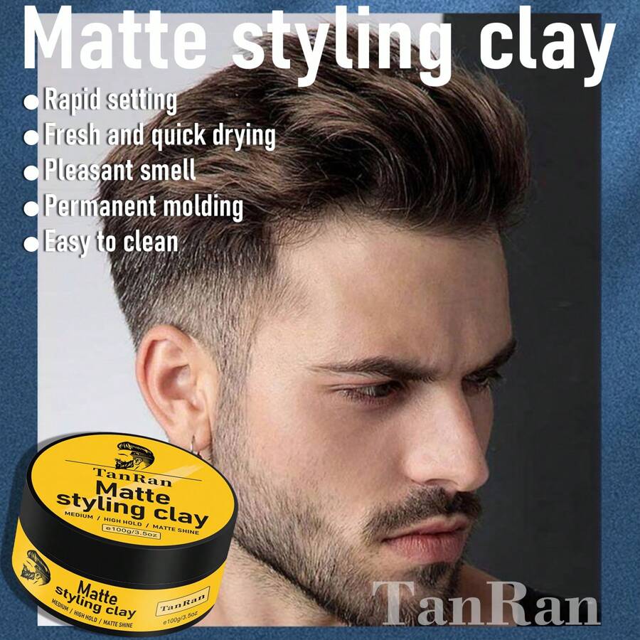 3.5oz Styling Clay For Men, Matte Finish Molding Hair Wax Paste Quiff ...