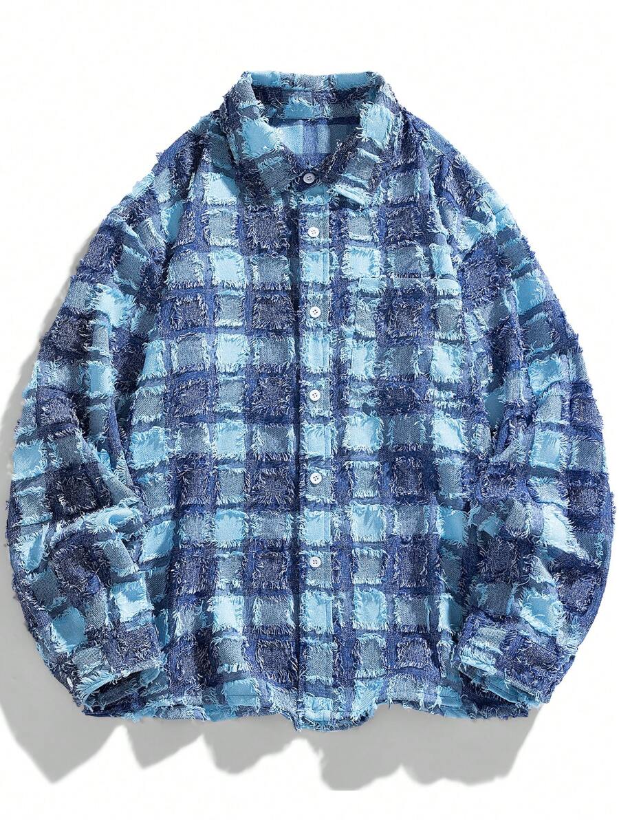 Men's Casual Loose Plaid Fluffy Shacket, Spring And Summer | SHEIN USA