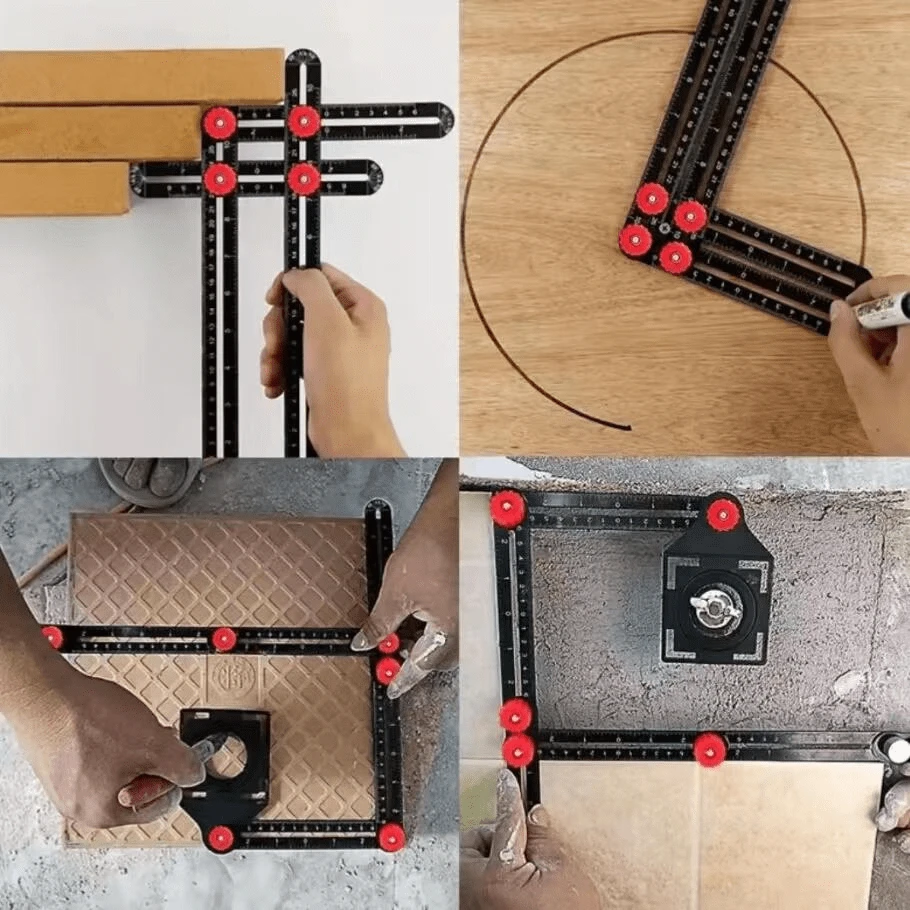 60% OFF Aluminum Alloy Angle Protractor Detector Measuring Ruler Hole ...