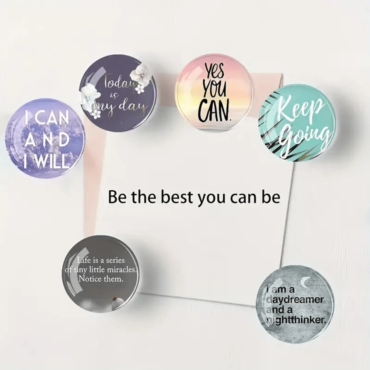 12pcs Fridge Magnets, Inspirational English Phrases Series Crystal ...
