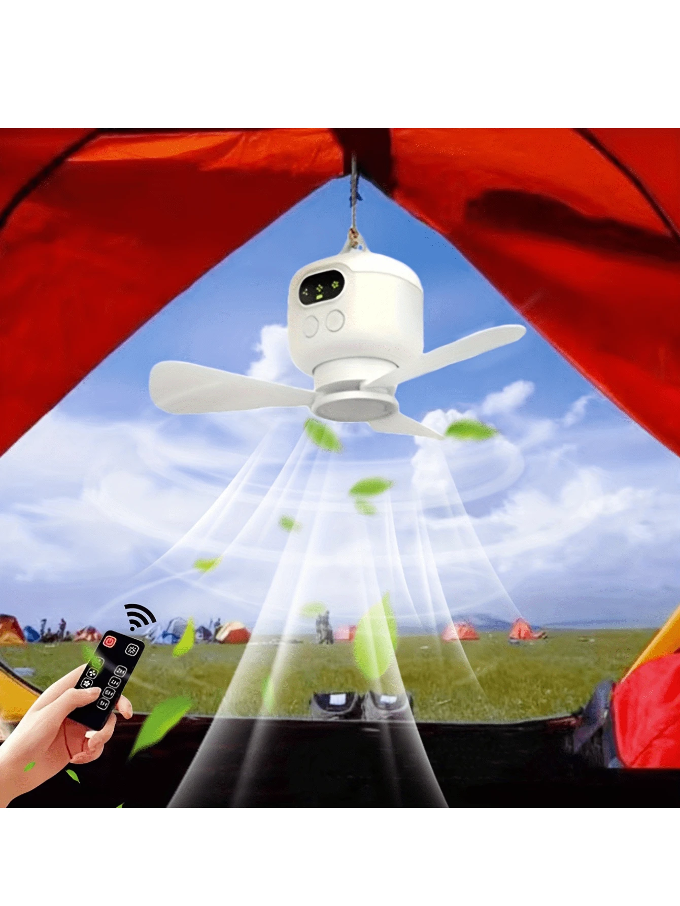 8000mah Rechargeable Portable Ceiling Fan With LED Light - Long-Lasting ...