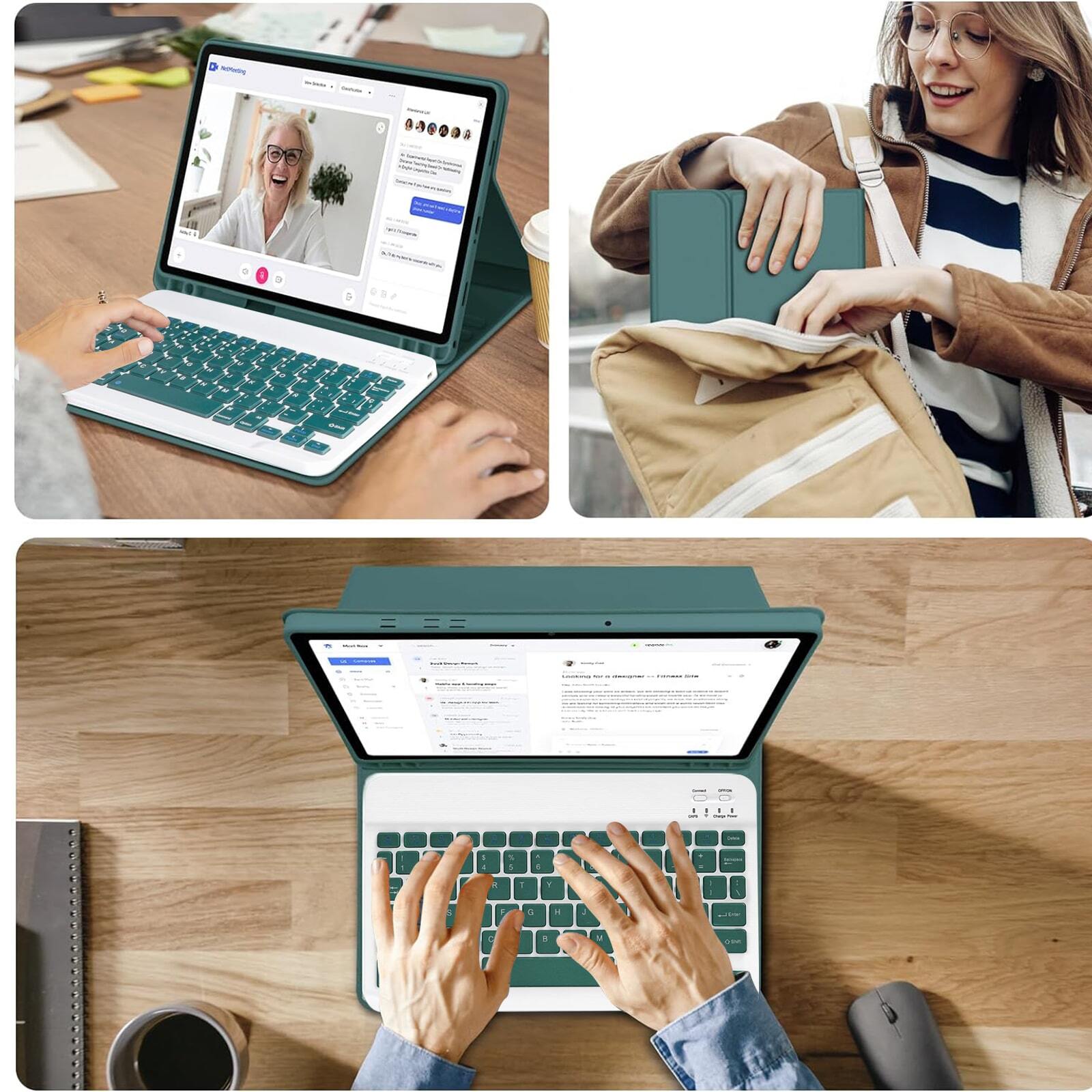 Custodia per tastiera compatibile con Samsung Galaxy Tab, iPad e Redmi ...