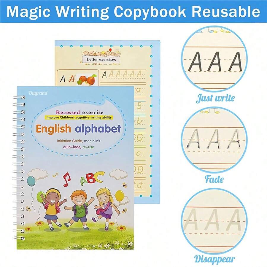 Reusable Groove Writing Copybook For Kids Handwriting Practice, Pre ...