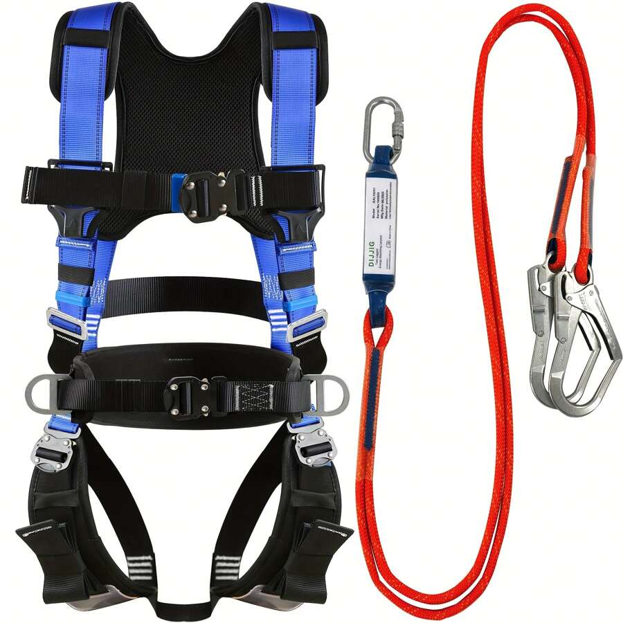 ANSI-Certified Premium Safety Harness - Fall Protection With Quick Plug ...