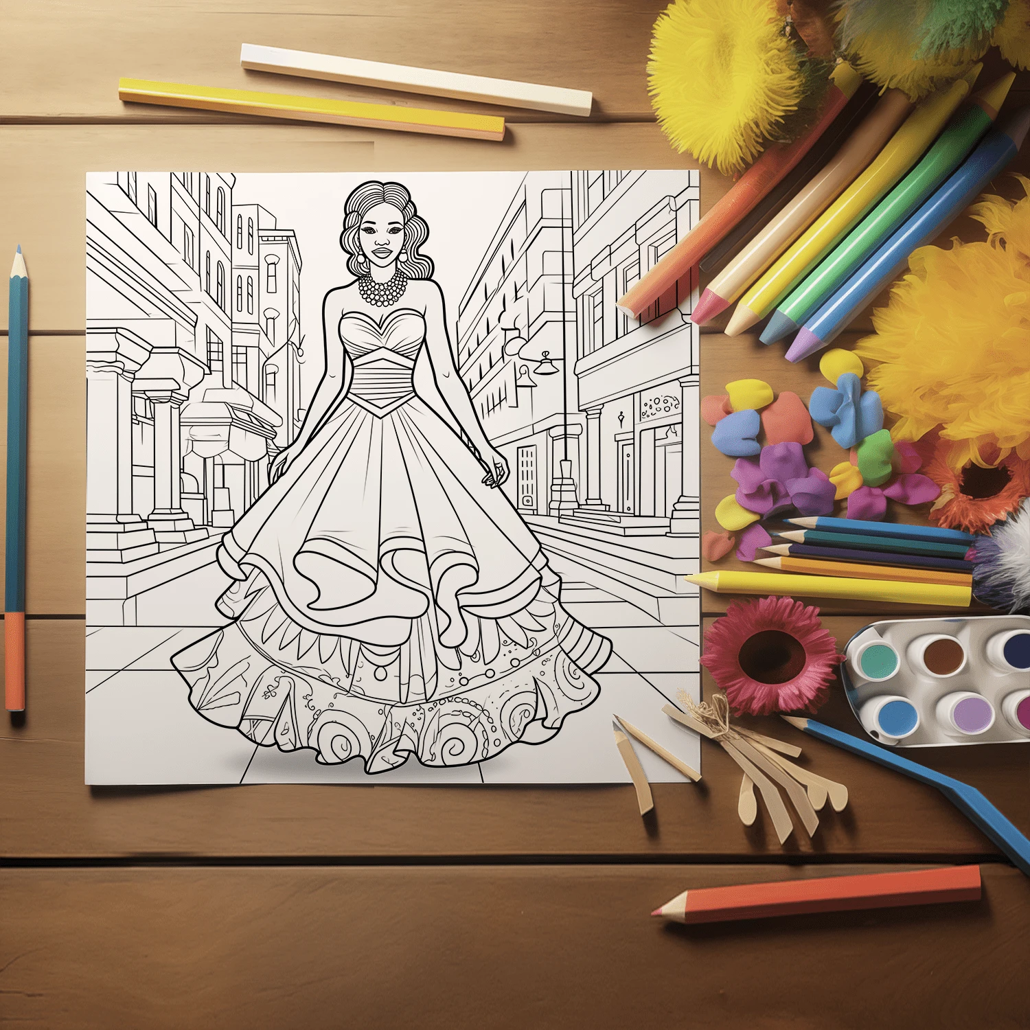 1 Pc Girl In The Sunset Theme Art Coloring Book Original Upgraded Paper ...