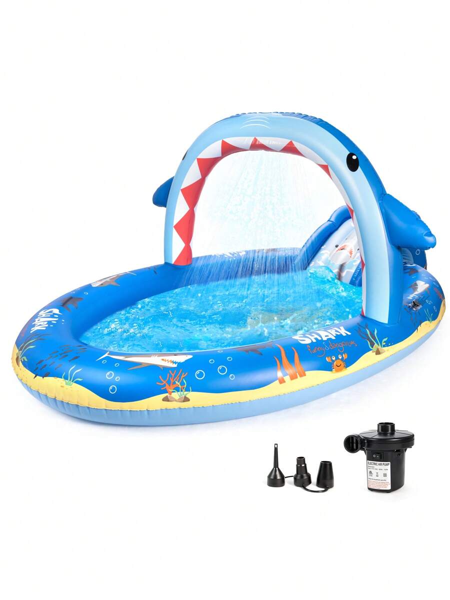 SULIFEEL Rainbow Unicorn Inflatable Play Center Kiddie Pool With Slide ...