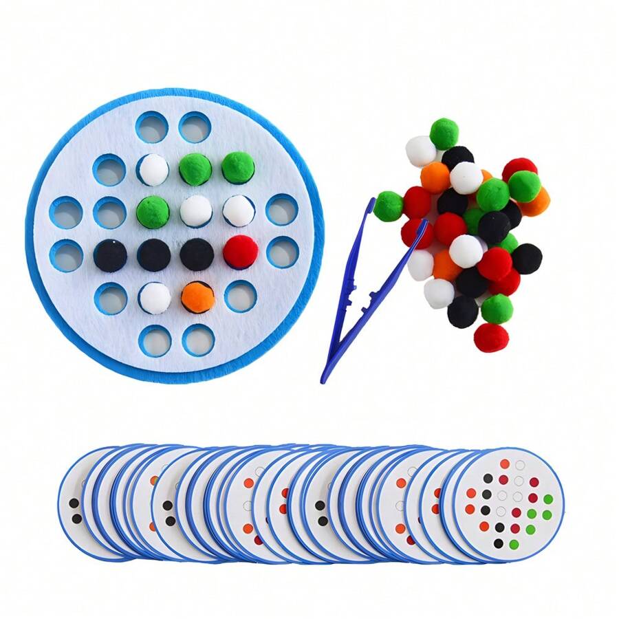 Christmas Decoration 1set Children Pom Pom Color Sorting Toys, Pom Pom ...