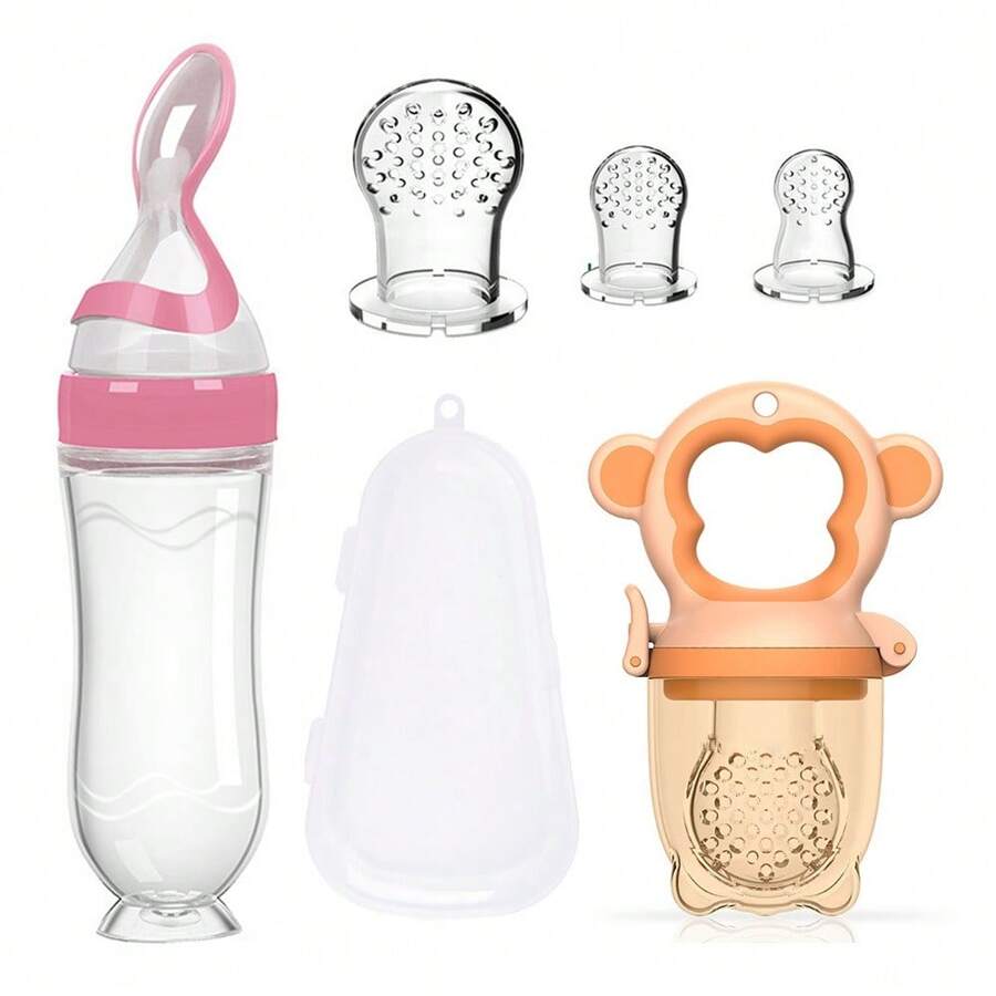 Baby Food Supplement Puree Feeding Set, Includes Silicone Puree Feeding ...