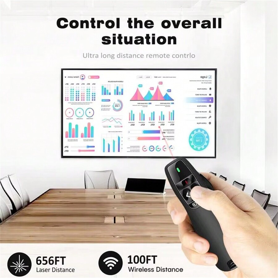 2.4GHz Wireless USB Powerpoint Presentation Page PPT Remote Clicker ...