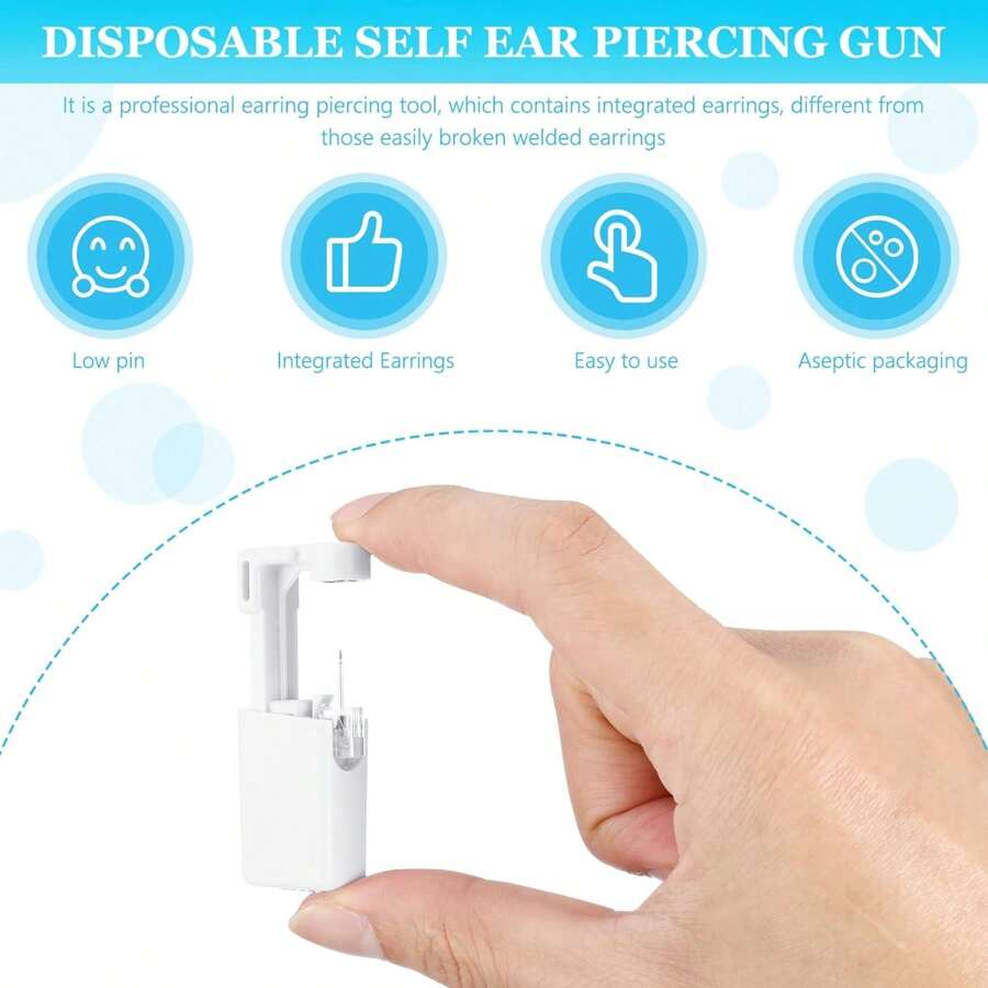 Ear Piercing Kit,Disposable Ear Piercing Gun With 5mm Star Cubic ...