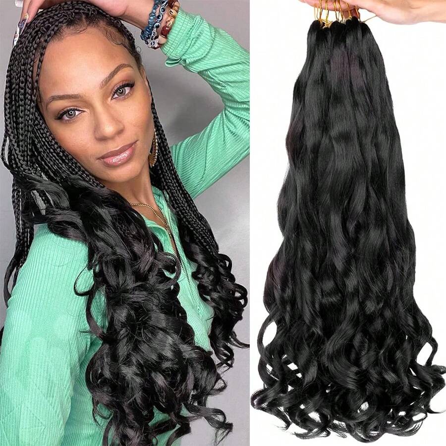 French Curl Braiding Hair 24 Inch Soft Braiding Hair Pre Stretched ...