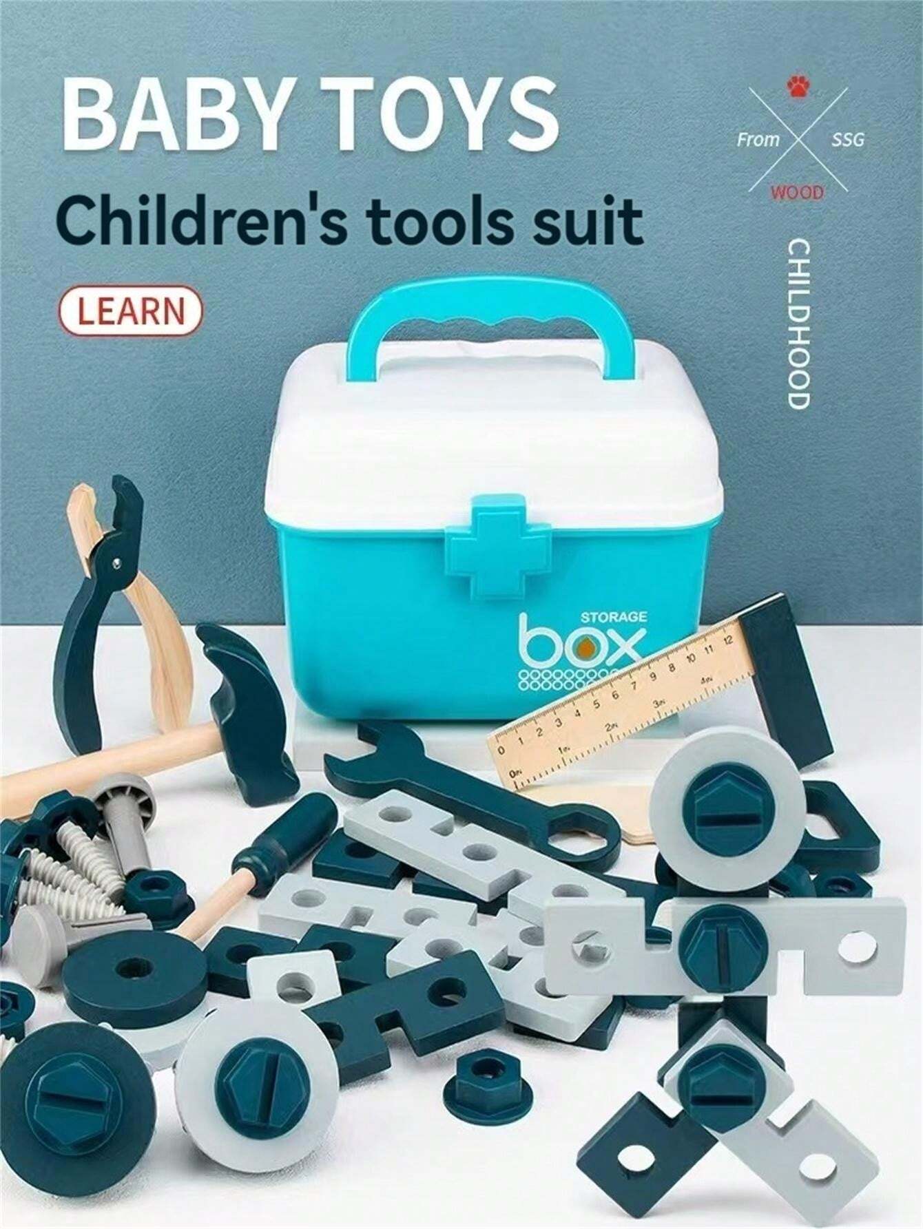 Children's DIY Realistic Tool Toy Set, Baby Educational Hands-On Toys ...