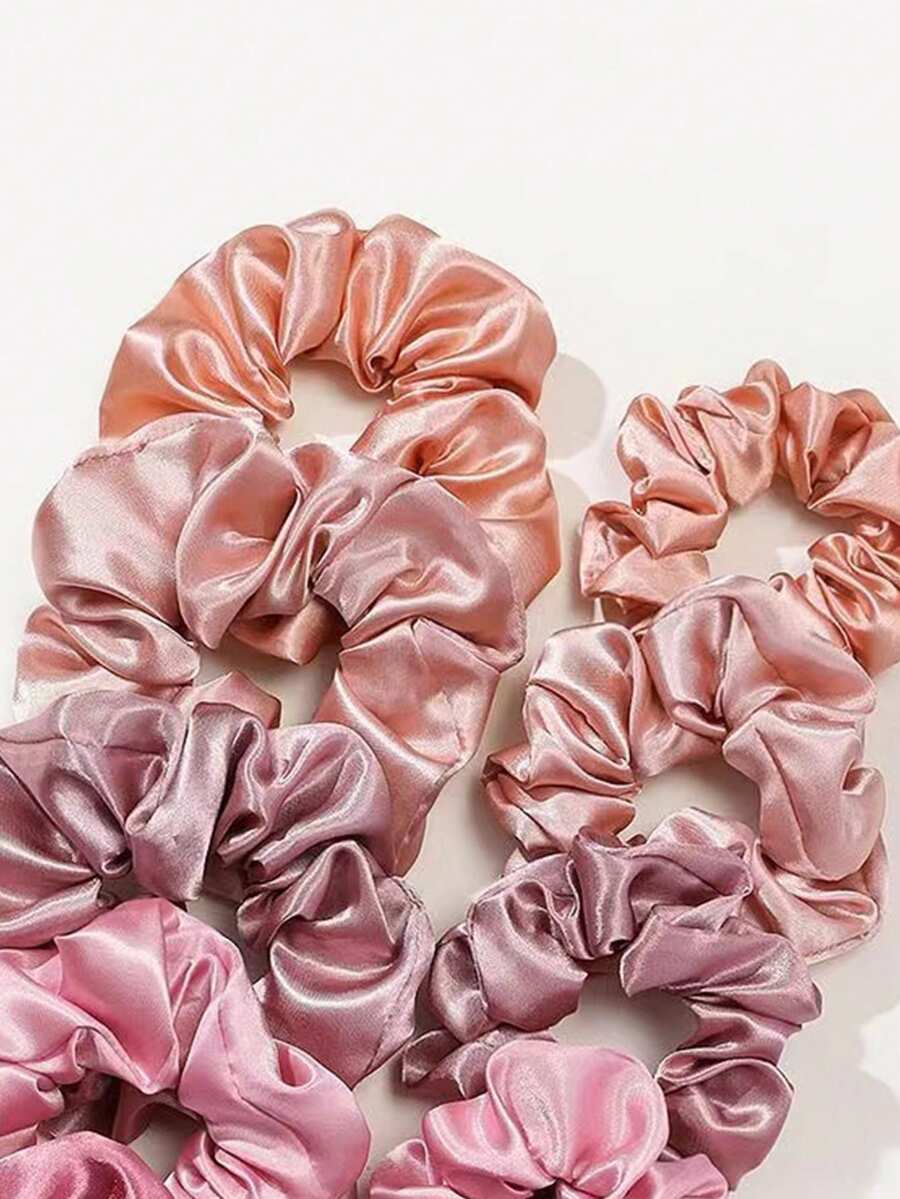 12pcs Satin Hair Scrunchies Smooth Stretchy Ponytails Bows With Pearls ...