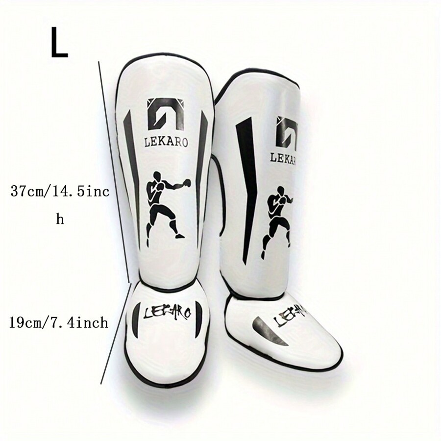 1 Pair Lekaro Adult Professional Boxing Fighting Shin Guards Muay Thai ...