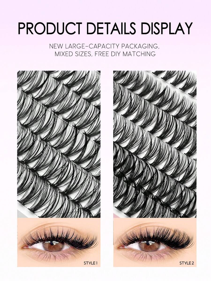 GROINNEYA 240 lashes clusters individuales, clusters de pestañas ...