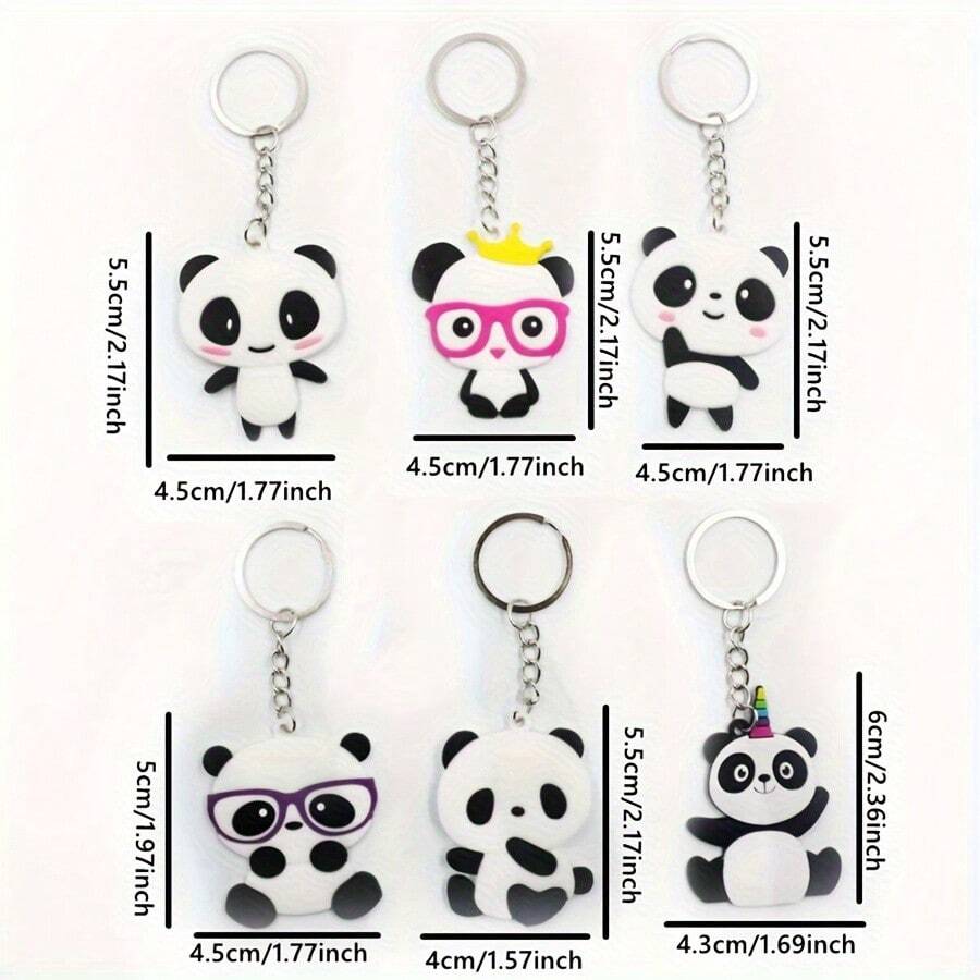 12Pcs Panda Keychain For Party Favors, Cute Panda Keyring For Classroom ...