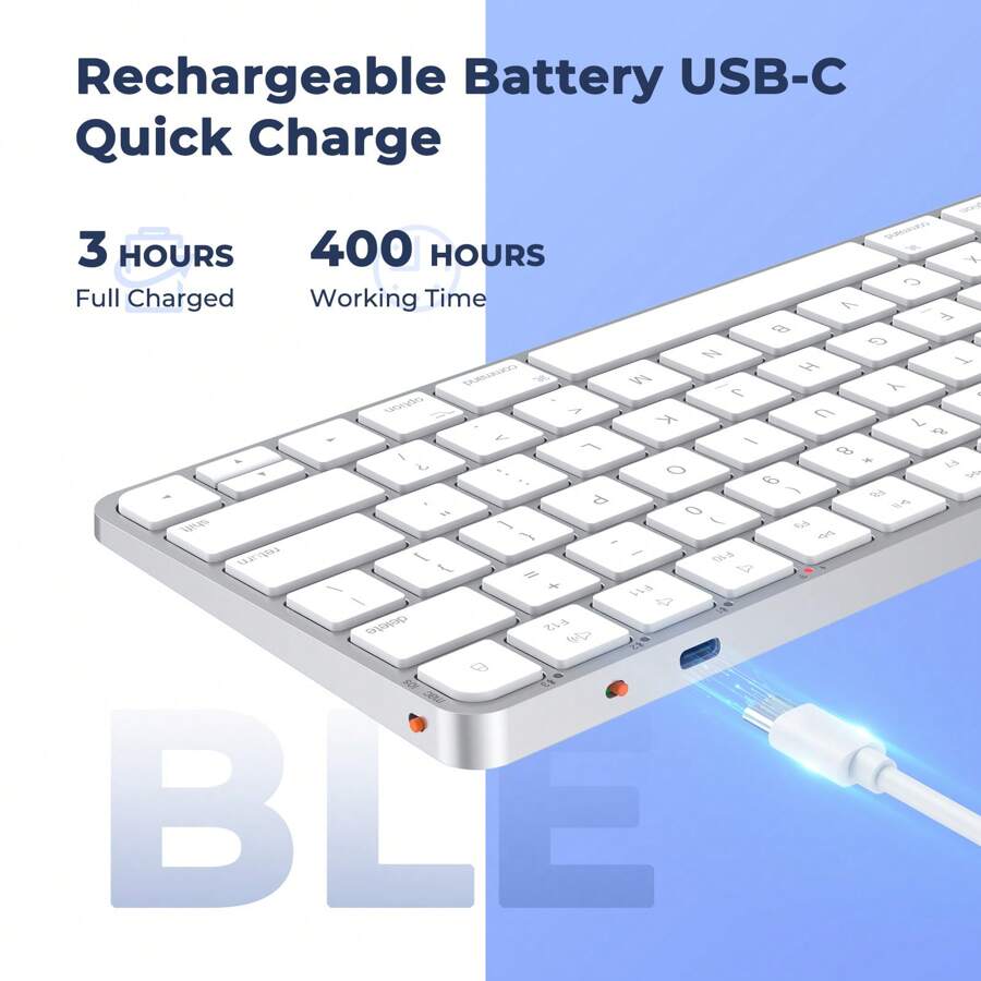 Meetion K210 Wireless Keyboard Magic Keyboard Alternative | Connects 4 ...