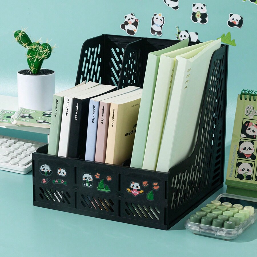 Thick Multi-Layer 3-Compartment File Rack, A4 Document Holder Organizer ...