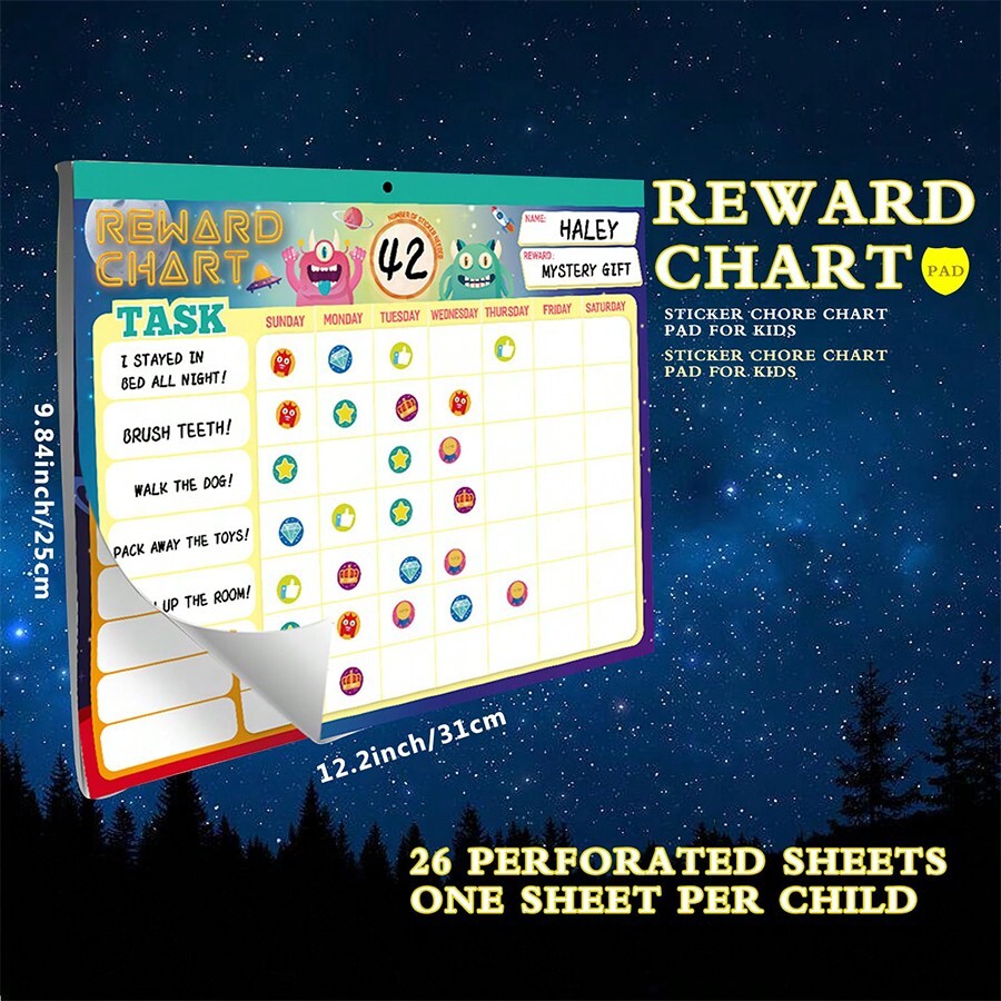 Behavior Reward System Chart - Pad With 26 Chore Charts For Kids 2800 ...