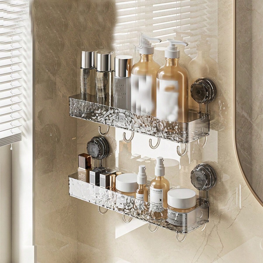 Wavy Suction Cup Bathroom Storage Racks, Hollow Suction Wall Mount ...