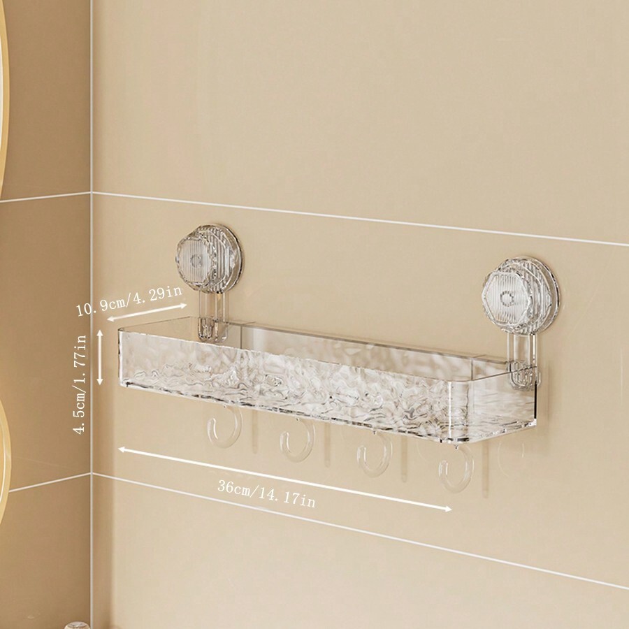 Wave Pattern Suction Cup Organizer Storage Shelf, Bathroom Vanity Basin ...