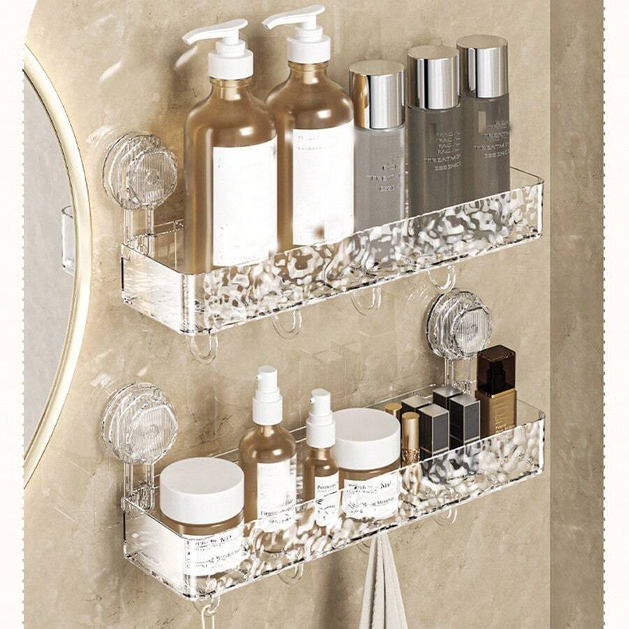 Wavy Suction Cup Bathroom Storage Racks, Hollow Suction Wall Mount ...