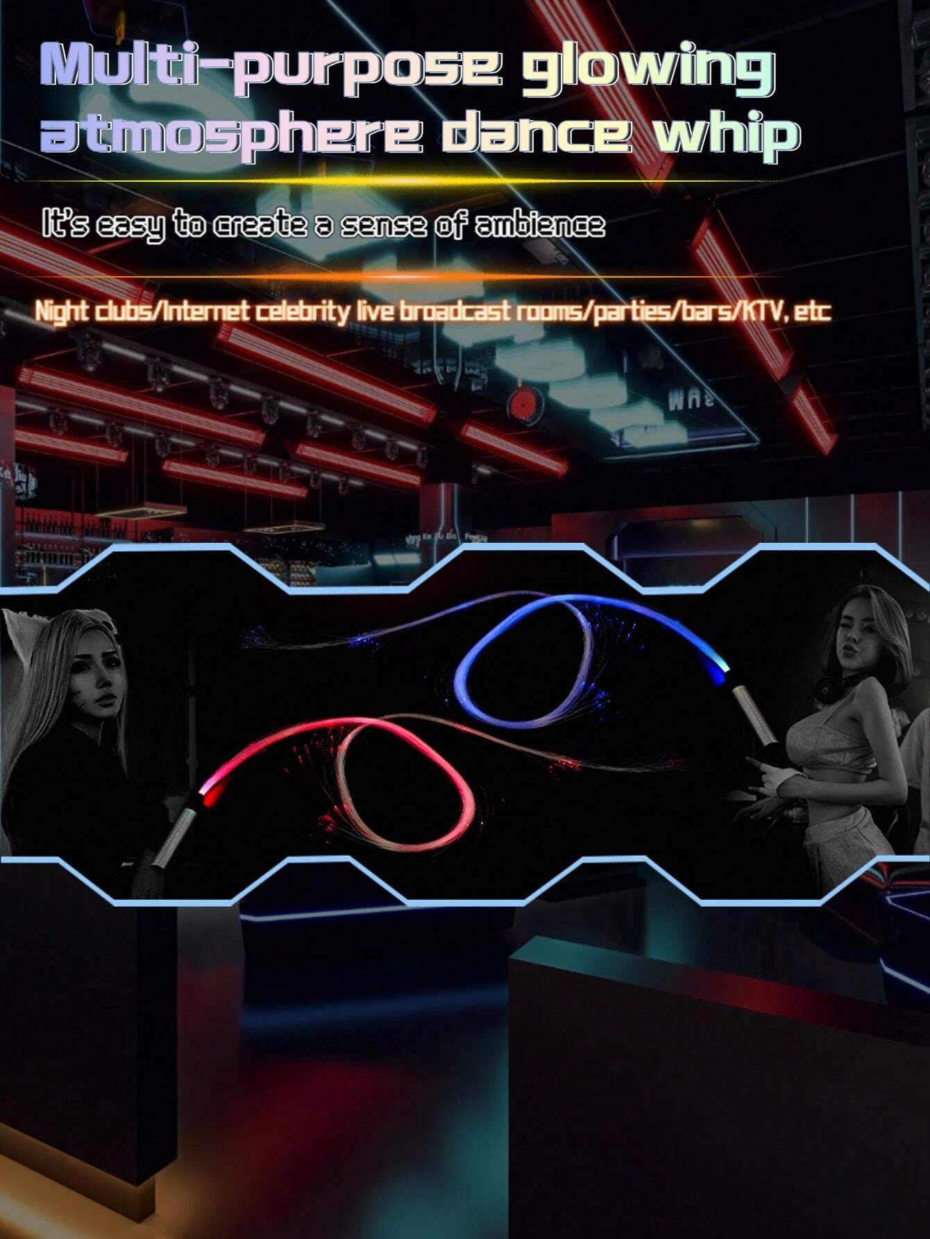 Fiber Optic LED Glow Whip Colorful Dance Whip Bar Nightclub Atmosphere ...