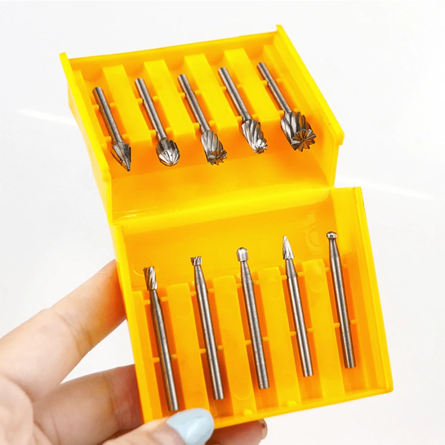 10 Pieces High-Speed Steel Rotating Rasp Set, Wood Carving Tools Kit ...