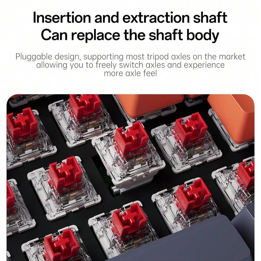 MUCAI MKA610 USB C Connection Game Esports Red Axis 61 Key Mechanical ...