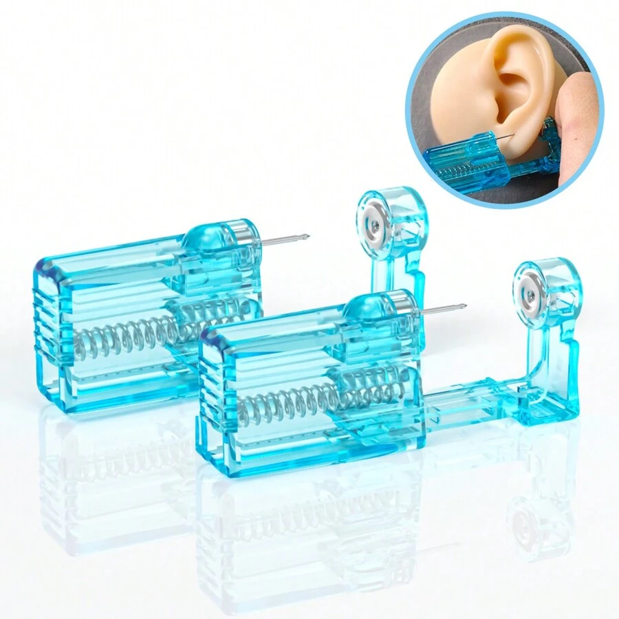 2 Packs Ear Piercing Kit,New Style Disposable Ear Piercing Gun With ...