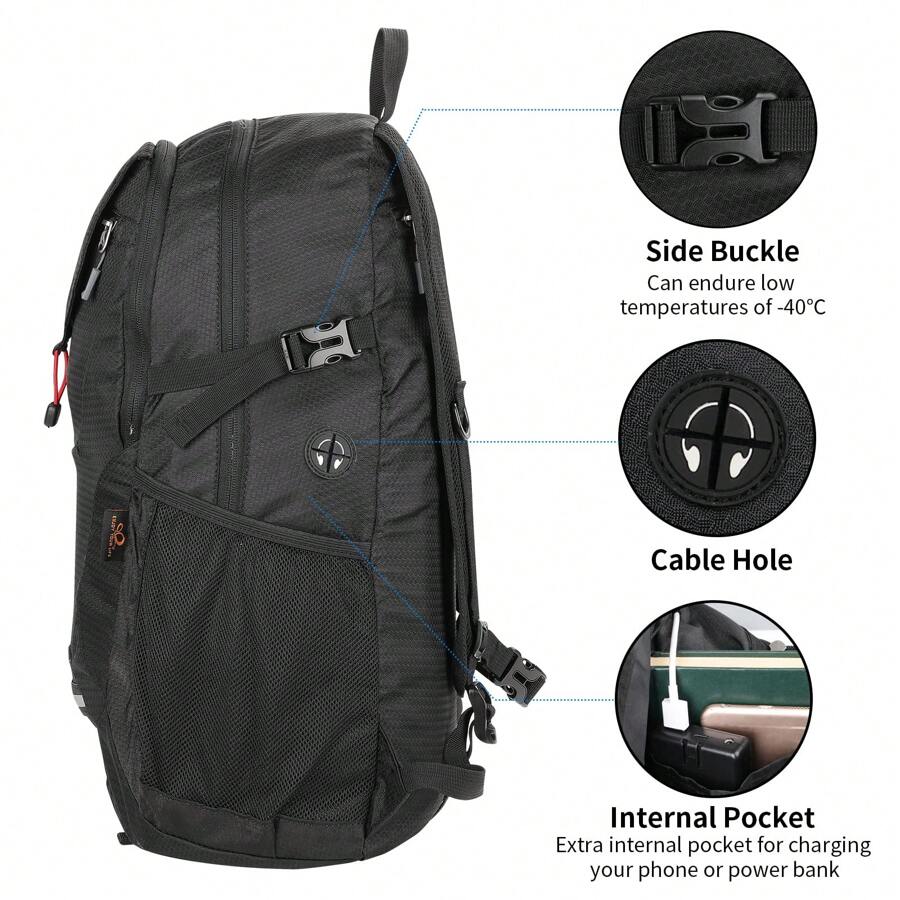 WATERFLY Lightweight Packable 30L Hiking Backpack Foldable Travel ...