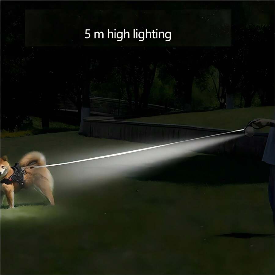 High Quality 5M Pet Dog LED Flashlight Leash Automatic Retractable Dog ...