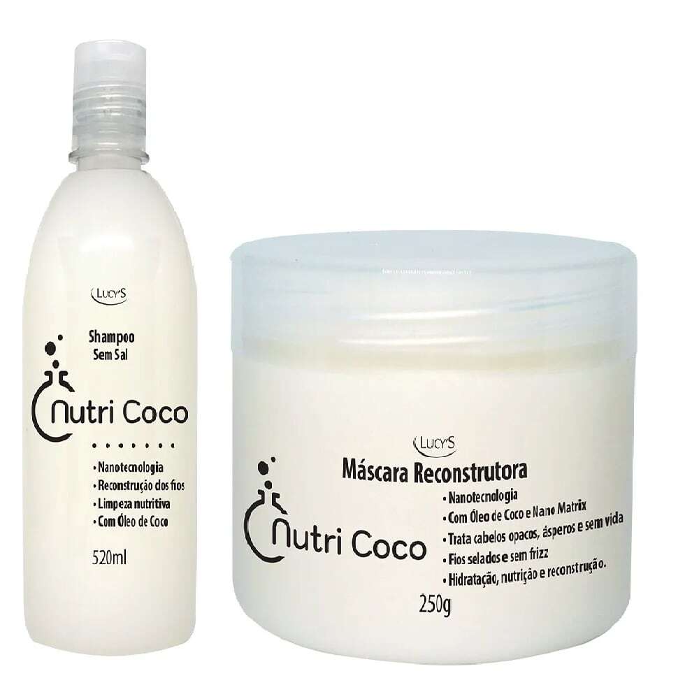 Kit Nutri Coco com Shampoo 520ml e Máscara Reconstrutora 250g - Limpeza Nutritiva Nanotecnologia ...