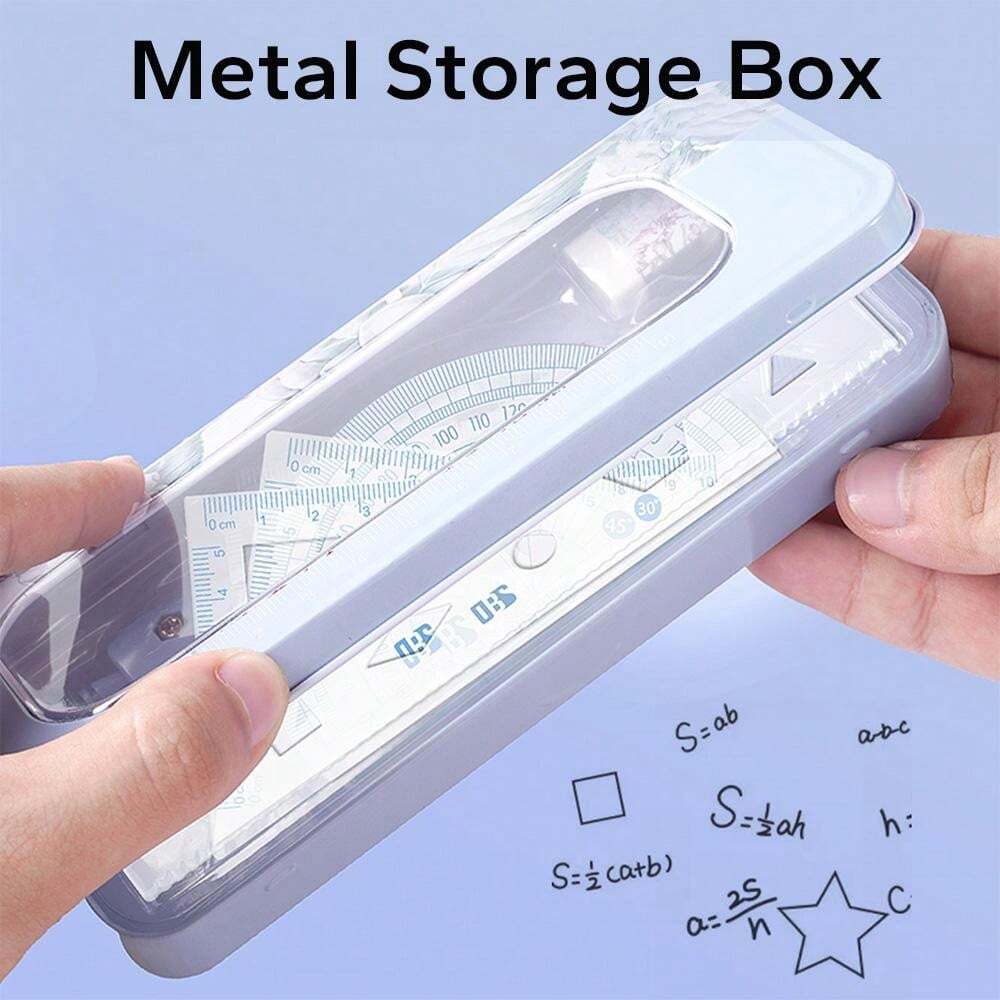 8 pièces Set de géométrie pour étudiants avec boîte de rangement en ...