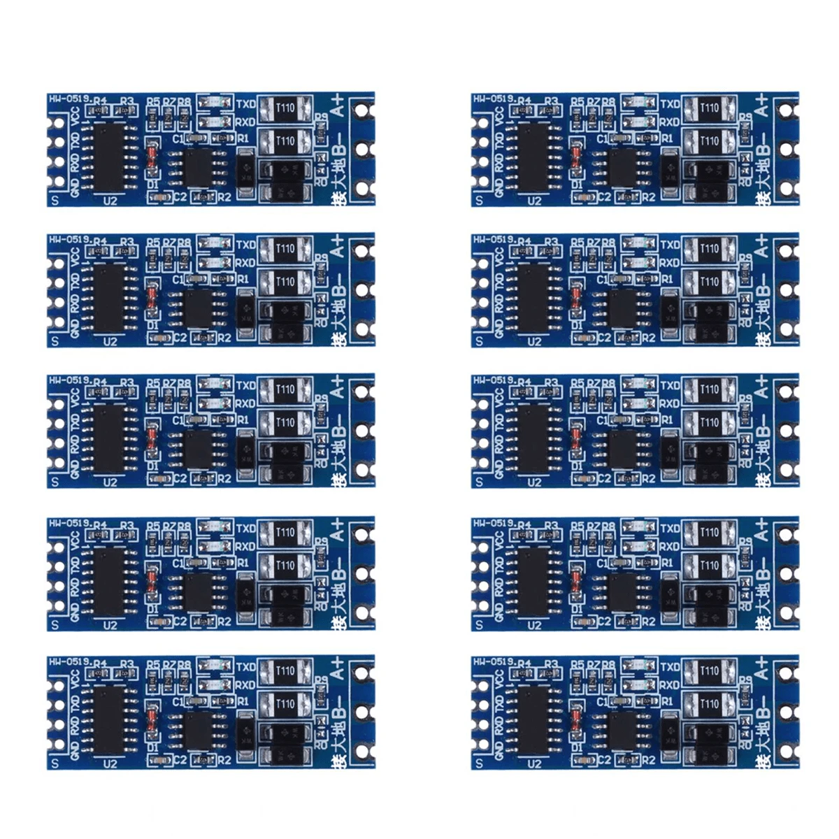 10X TTL zu RS485 Adapter 485 Serielle Schnittstelle UART Level-Converter Modul 3,3 V 5 V ...