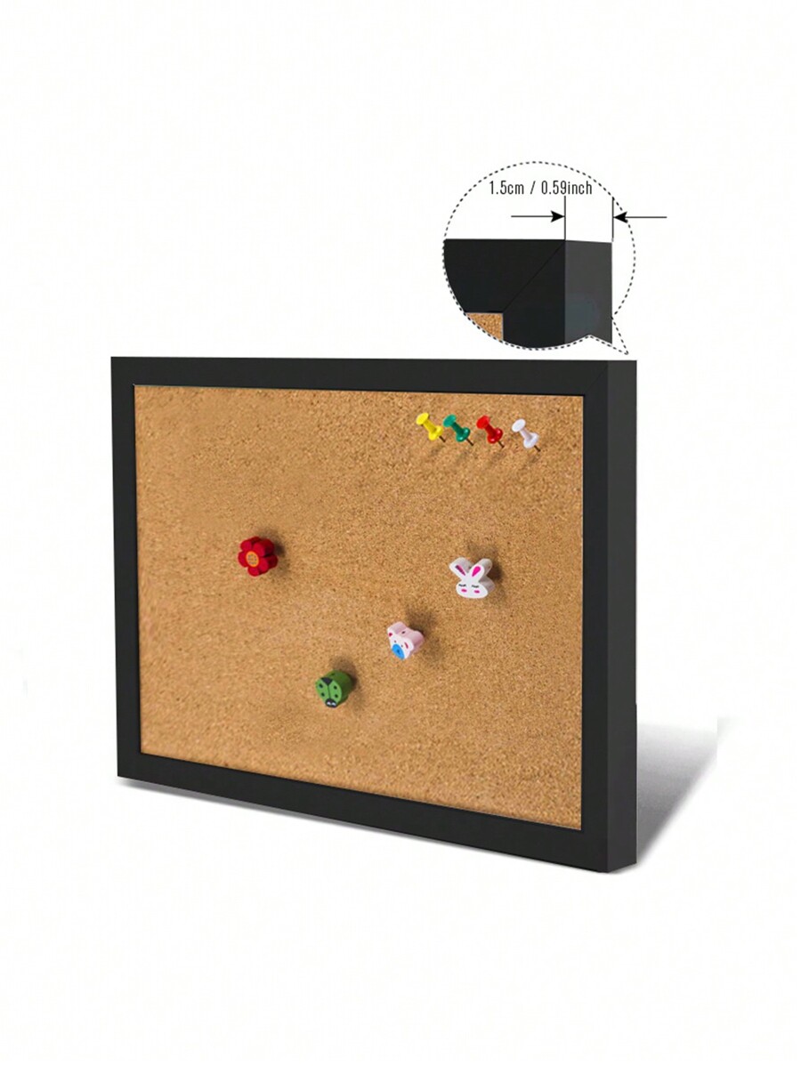 1 Pc Black Frame Double-Sided Cork Board, Available In M/L/XL Sizes ...